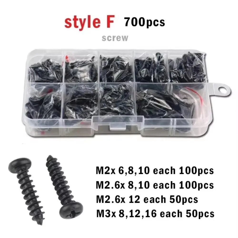 Набор саморезов Style F 700pcs M2, M2.6, M3