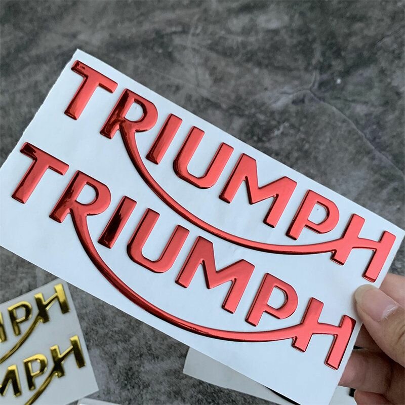 3D наклейки на бак Triumph, комплект 2 шт, мягкий шильдик, водостойкий декор для мотоцикла, 15 3.6 см