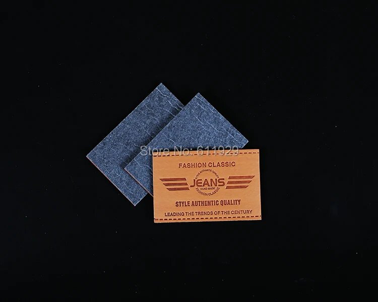 Этикетки для джинсов синие 5x7.6 см, 50 шт
