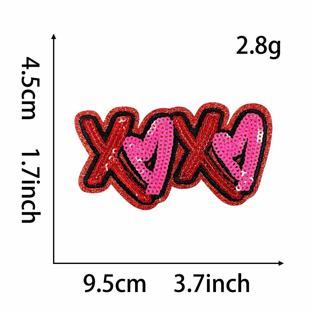Нашивка XOXO Розовый, Цвет ZT5, 9.5x4.5 см