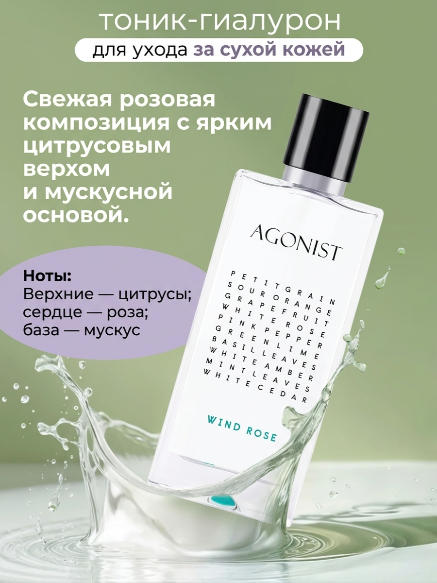 Agonist Wind Rose парфюмерная вода унисекс 50 мл акватический цитрусовый аромат 2021