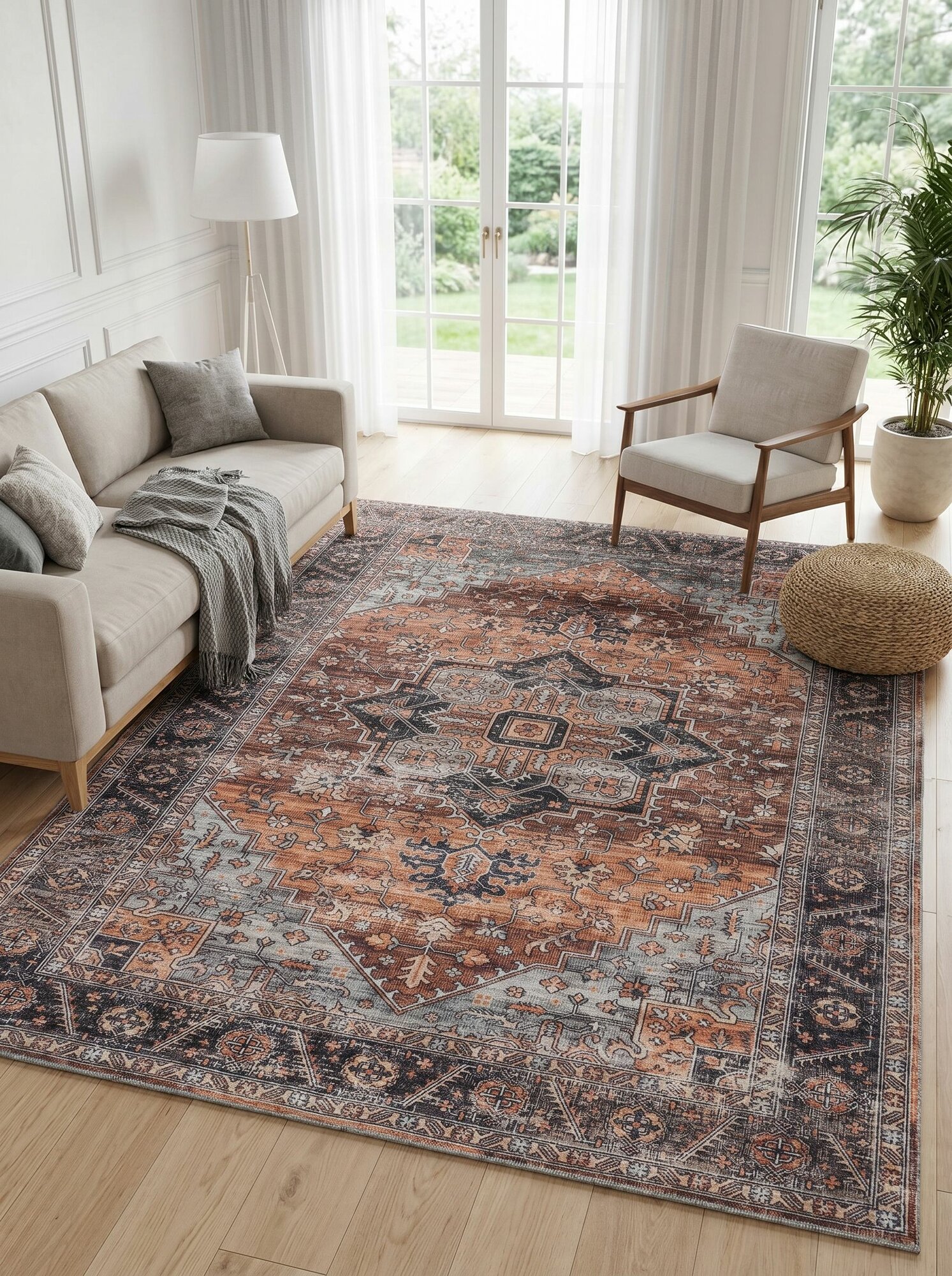 Ковер Moon Carpet 150х200 см с низким ворсом, для гостиной, детской и кухни