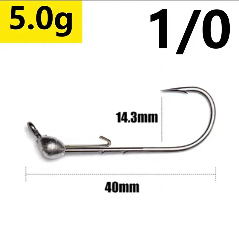 MrLurion Jig Hook 1/0, 5.0g, 40mm, 14.3mm, 5g1-0