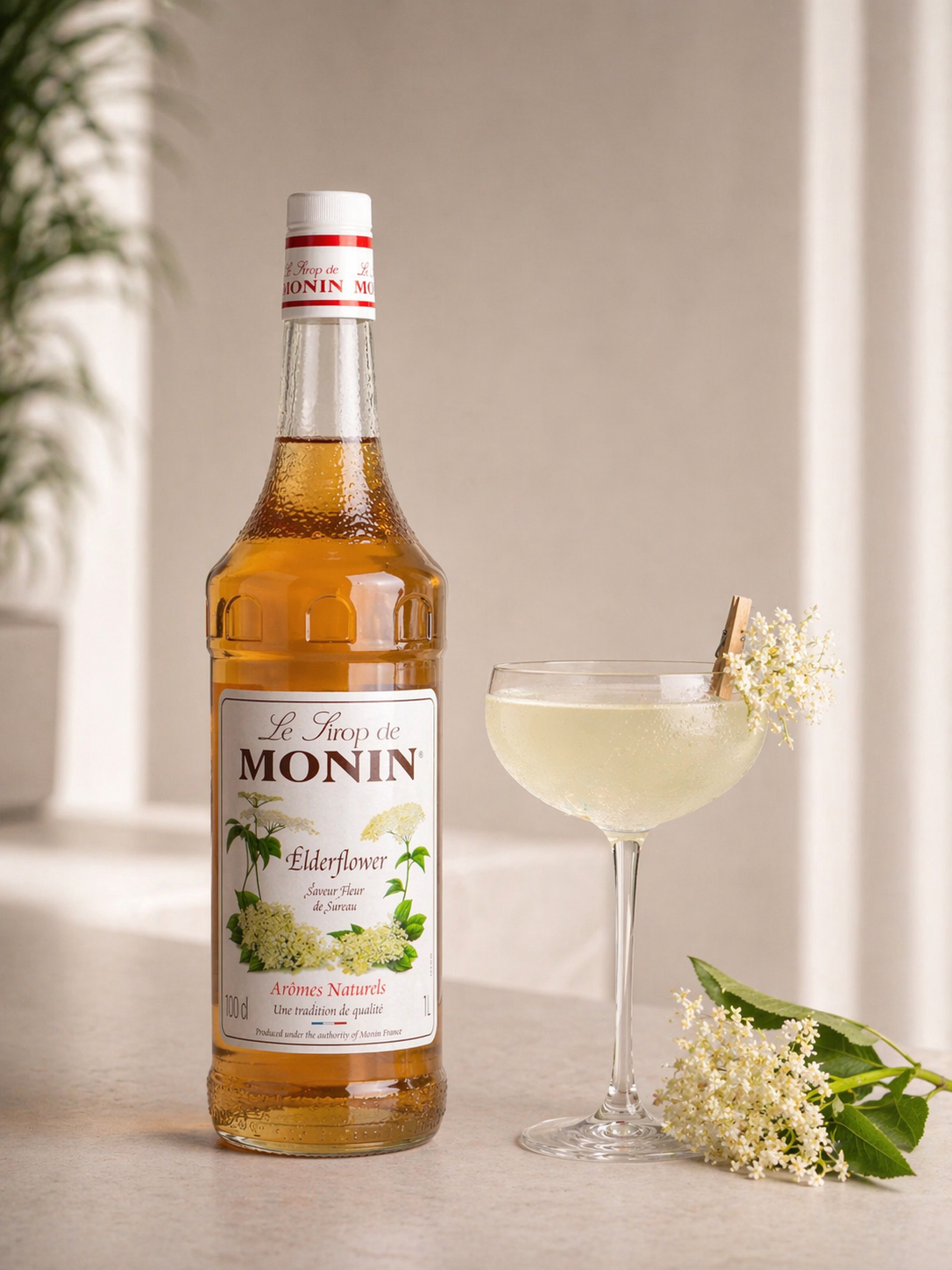 Сироп для коктейлей и чая Бузина 1л MONIN, без ГМО, натуральный продукт