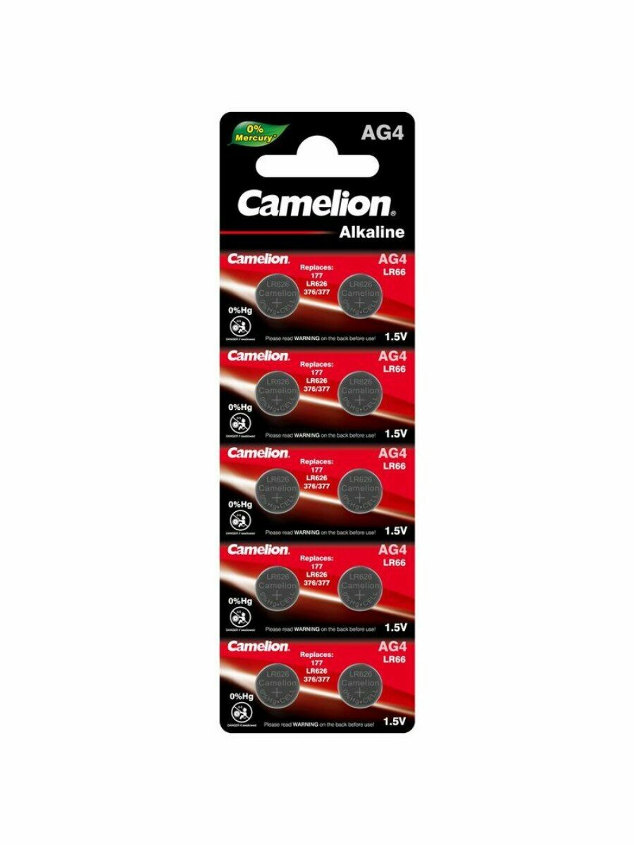 Батарейки Camelion G 4 BL-10 Mercury Free 377A/LR626, 177 д/часов, 10 шт (12812)