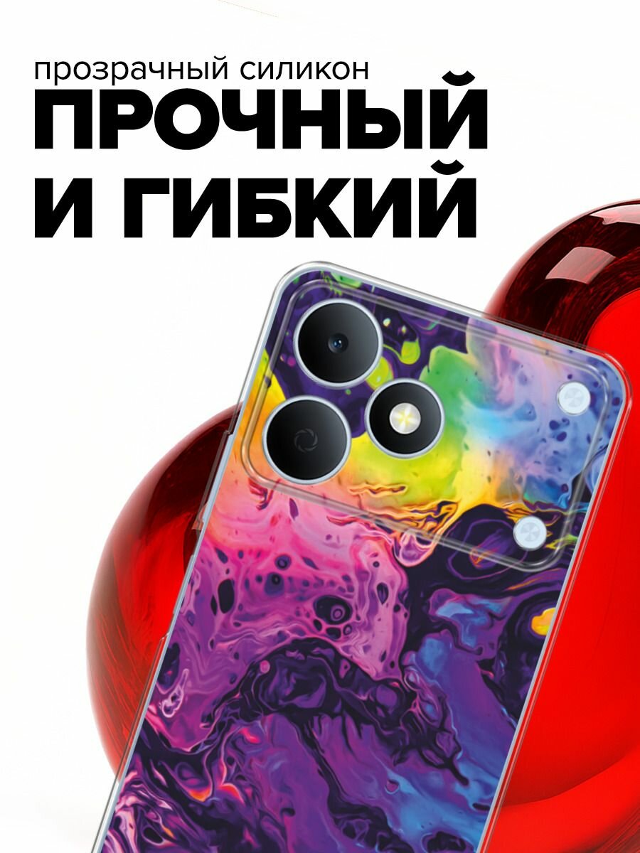 Силиконовый чехол на Realme Note 80 / Реалми Нот 80 с принтом Fluid art — фото 1
