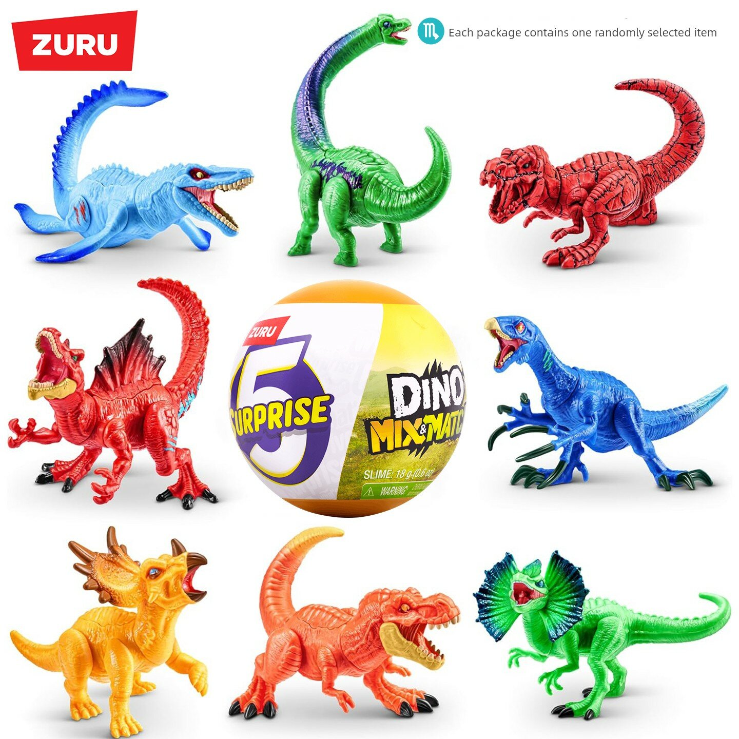 Игрушка-динозавр ZURU Five Times Surprise Egg Tyrannosaurus Rex для сборки, битва с инопланетным птеродактилем, подарок