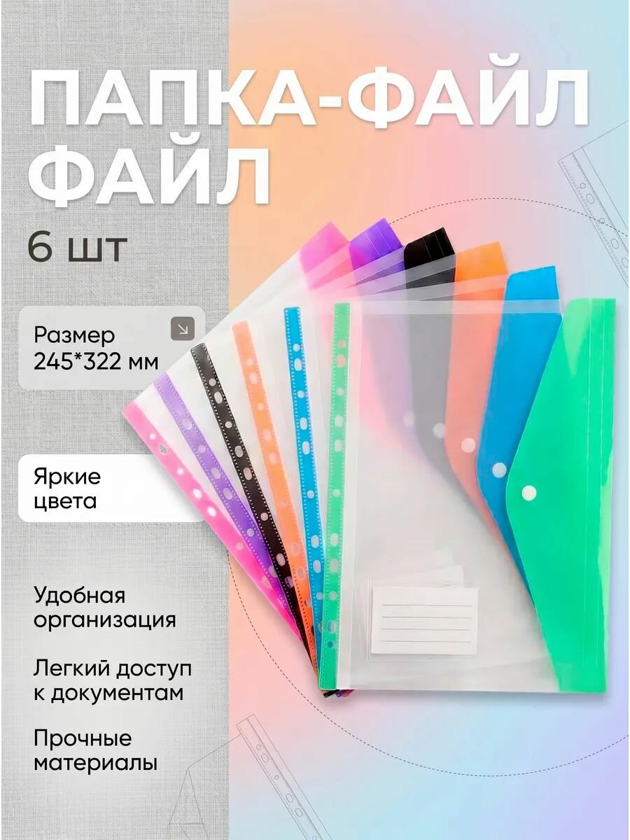 Папка-файл А4, 6 шт.