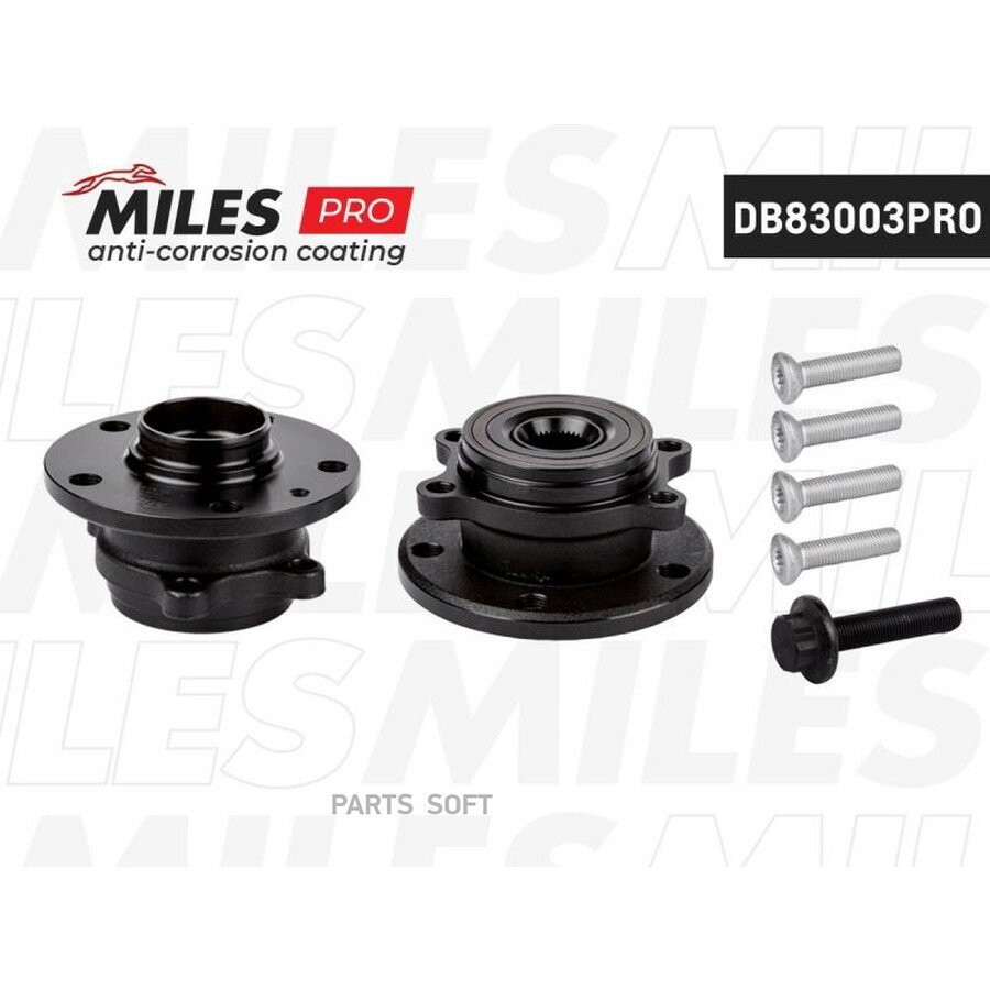 MILES DB83003PRO Ступица с подшипником передняя +ABS AUDI A3/GOLF V/CADDY/PASSAT B6/TIGUAN/OCTAVIA 03-. ()