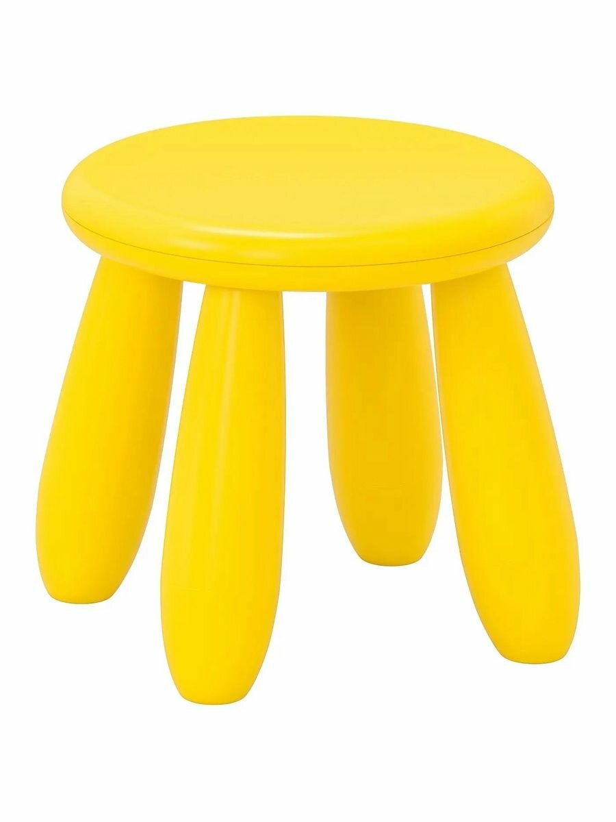 Детский табурет IKEA MAMMUT, пластиковый, 30 см, цвет желтый