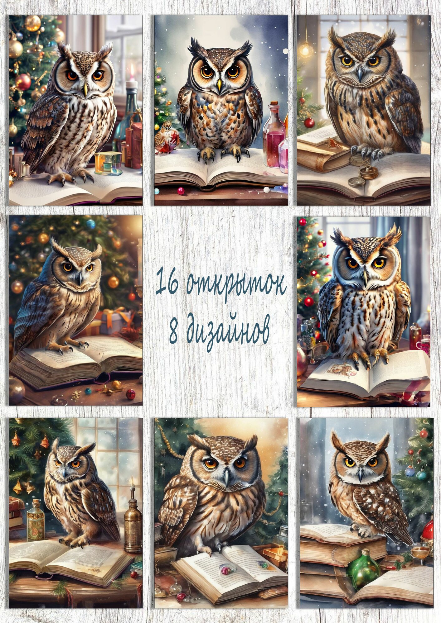Открытки мудрая сова, эстетика уюта, 16 штук