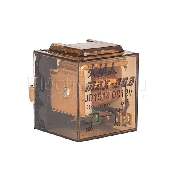 Реле пятиконтактное прозрачное с индикатором 80A 12V