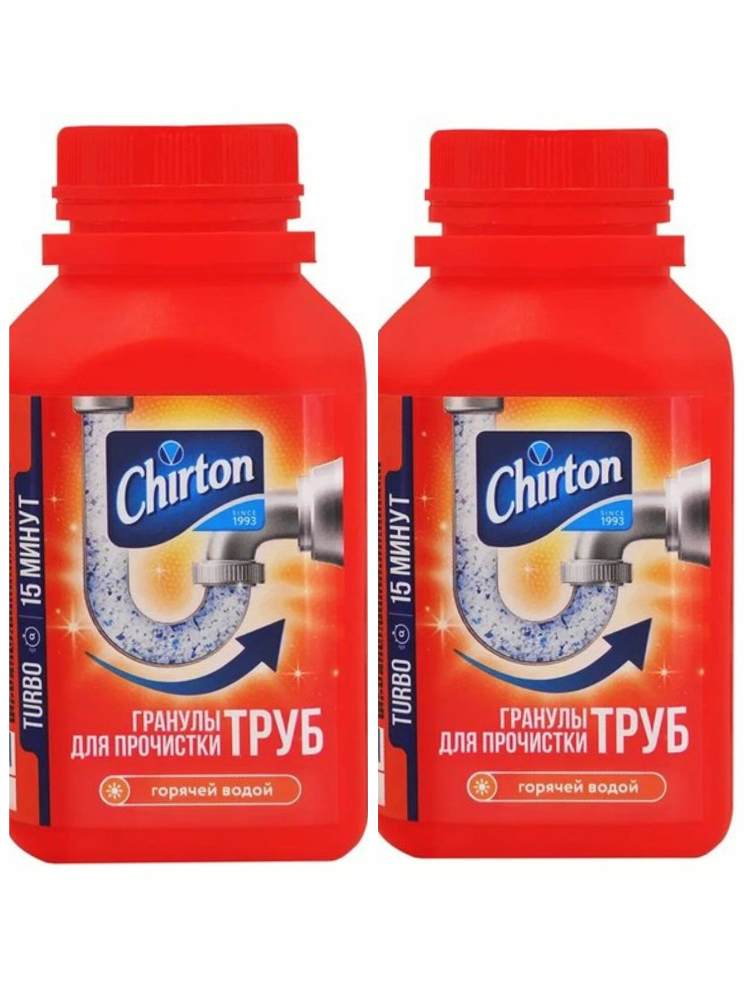 Гранулы Chirton для прочистки труб горячей водой 300 гр х 2 шт