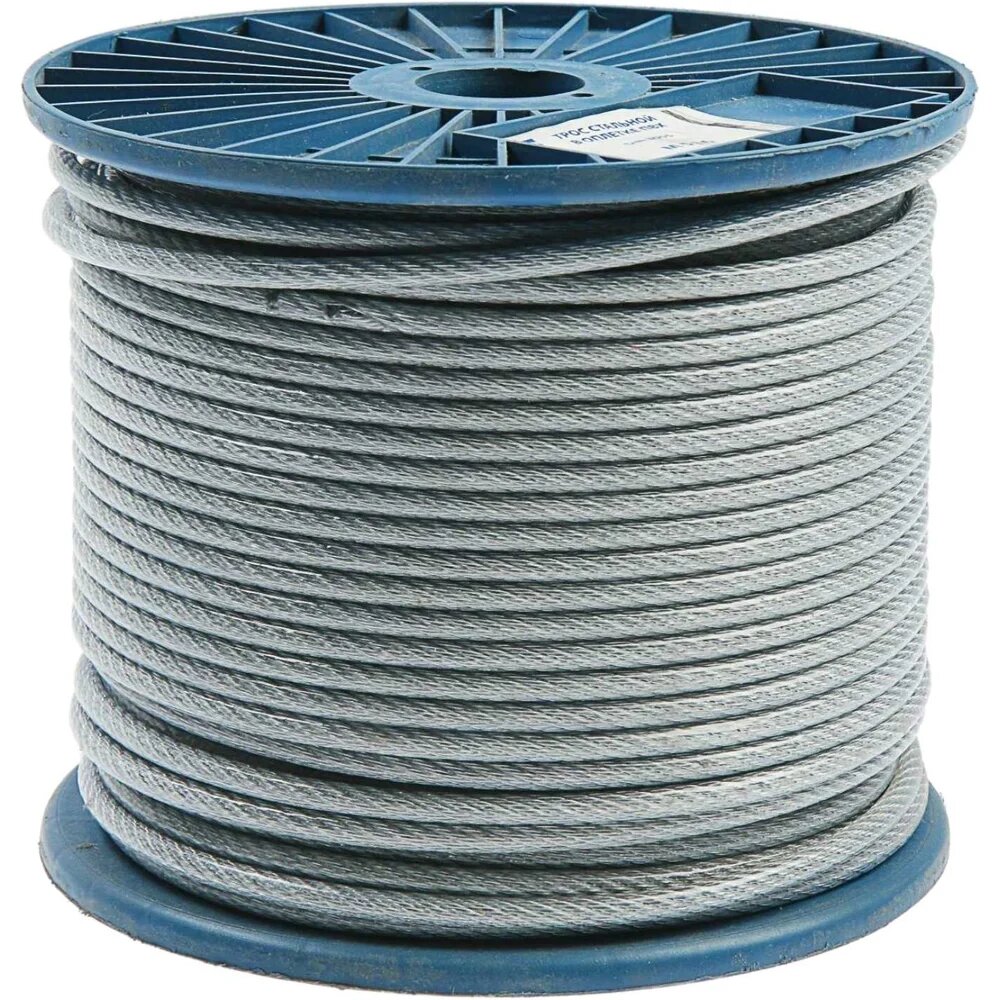 Трос STEELREX DIN 3055, для растяжки, в оплётке ПВХ 8/10 (100м) 05320080100100010000