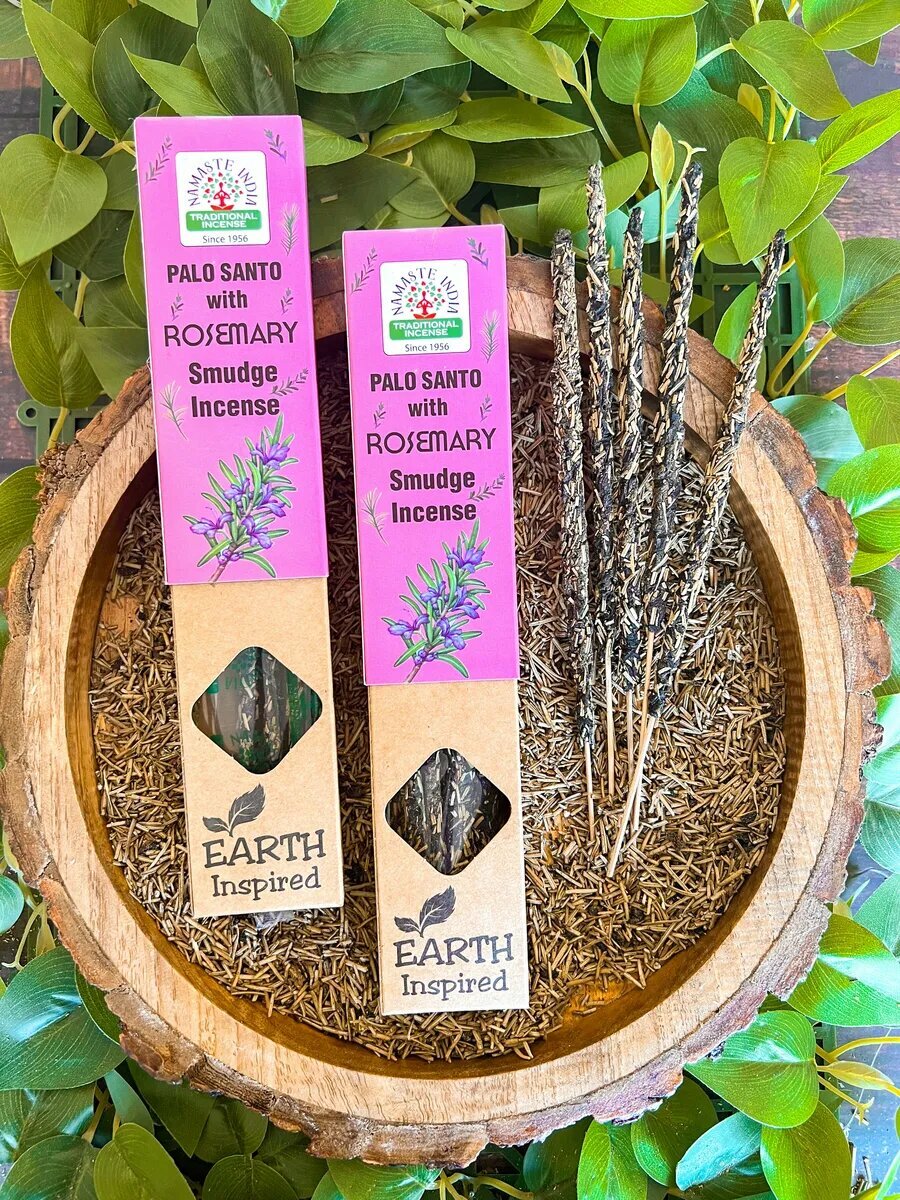 Розмарин Пало Санто аромапалочки, благовония Natural hand-rolled Namaste India incense sticks - Palo Santo Rosemary 2 упак. по 12 пал.