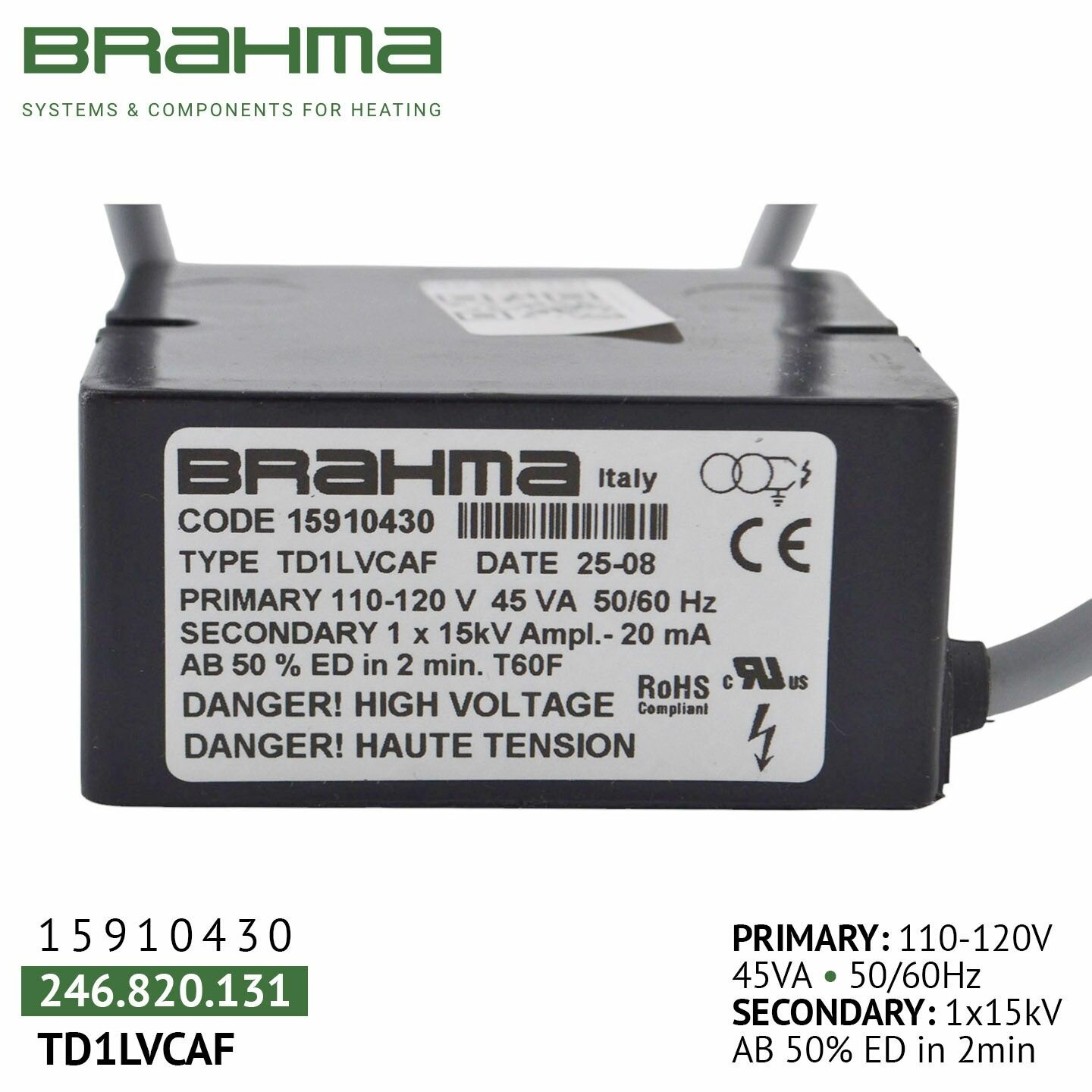 Трансформатор Brahma TD1LVCAF, 15910430