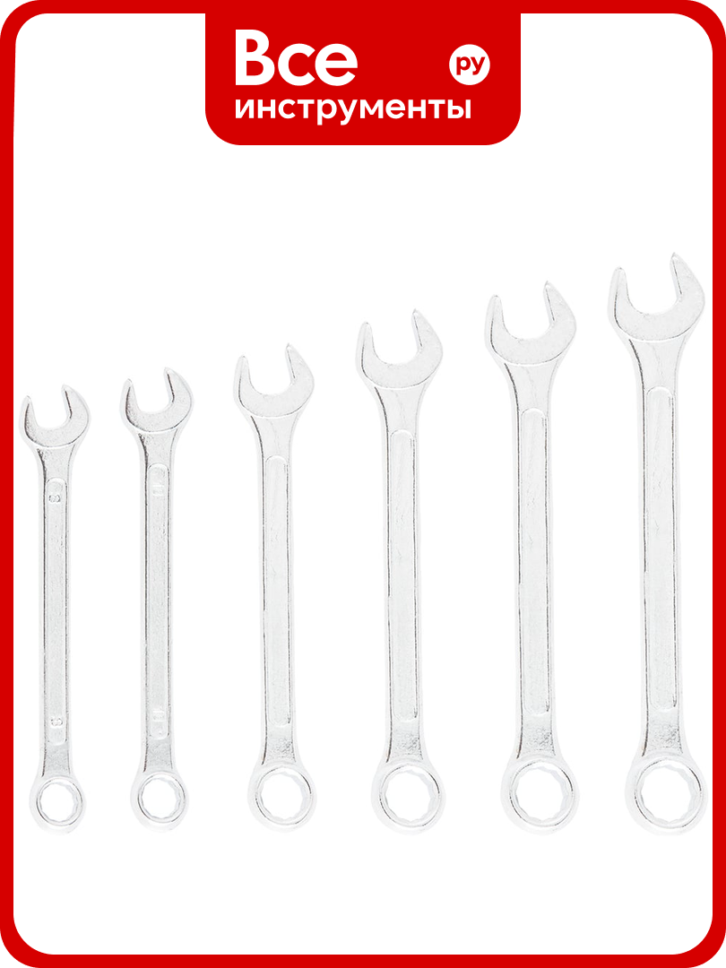 Набор комбинированных ключей Top Tools 8-17 мм, 6 шт. 35D355