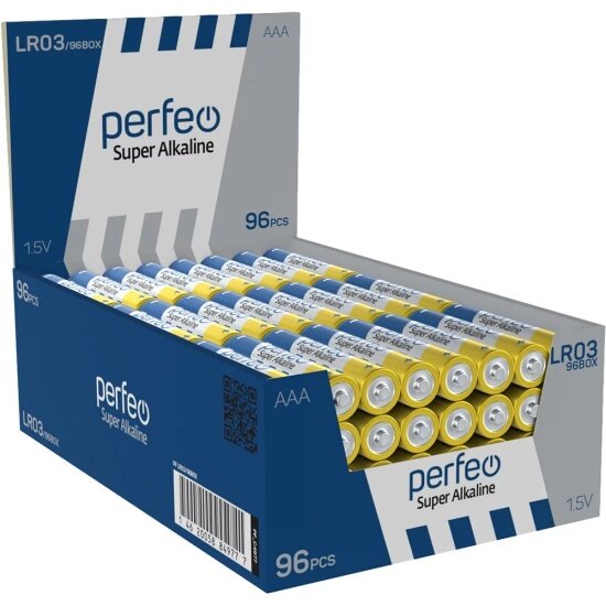 Батарейка алкалиновая Perfeo Super Alkaline LR03/96BOX, тип AAA, 96шт, коробка