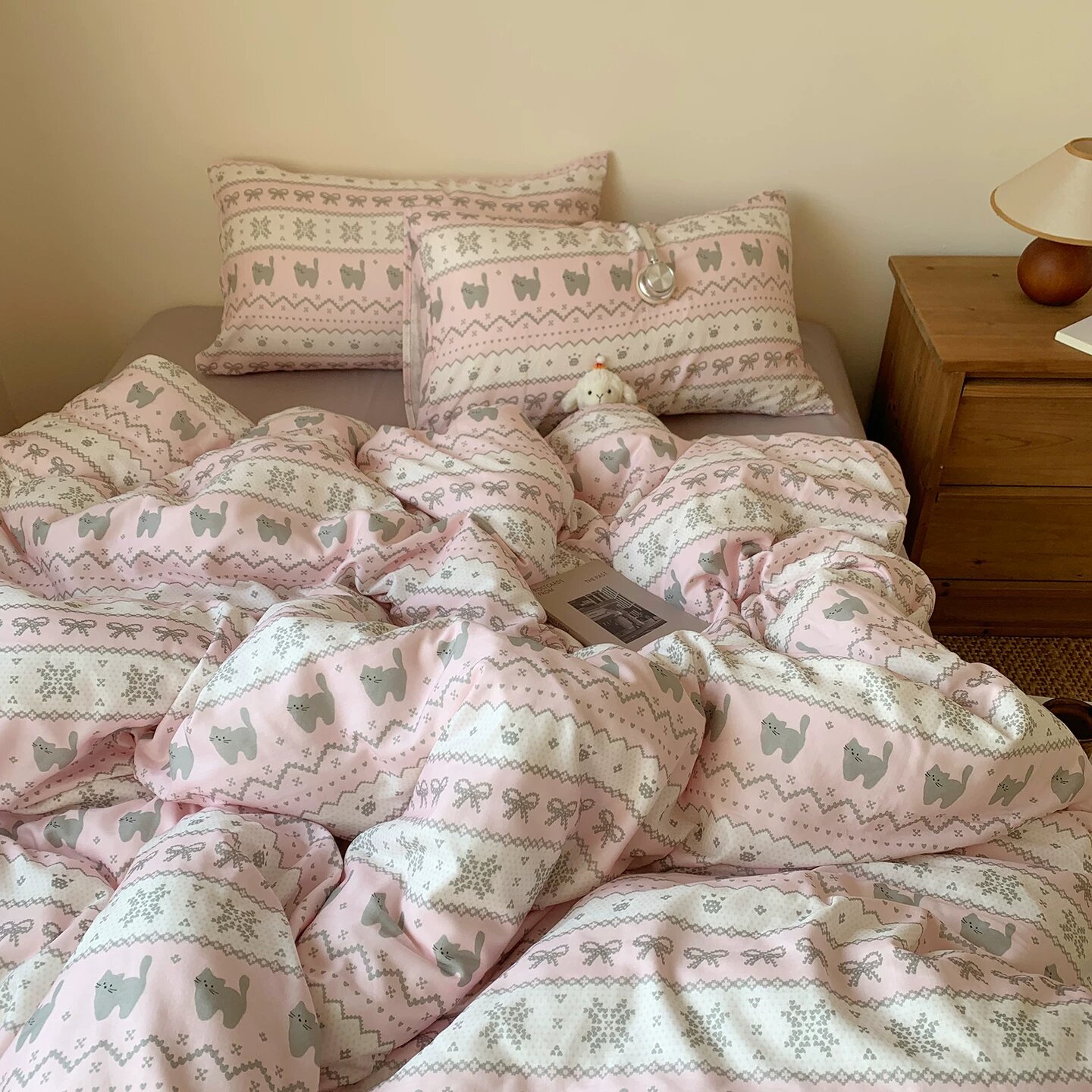 Комплект постельного белья из чистого хлопка Fair Isle, двухслойная марля, четыре предмета, новый стиль 2026 года,
