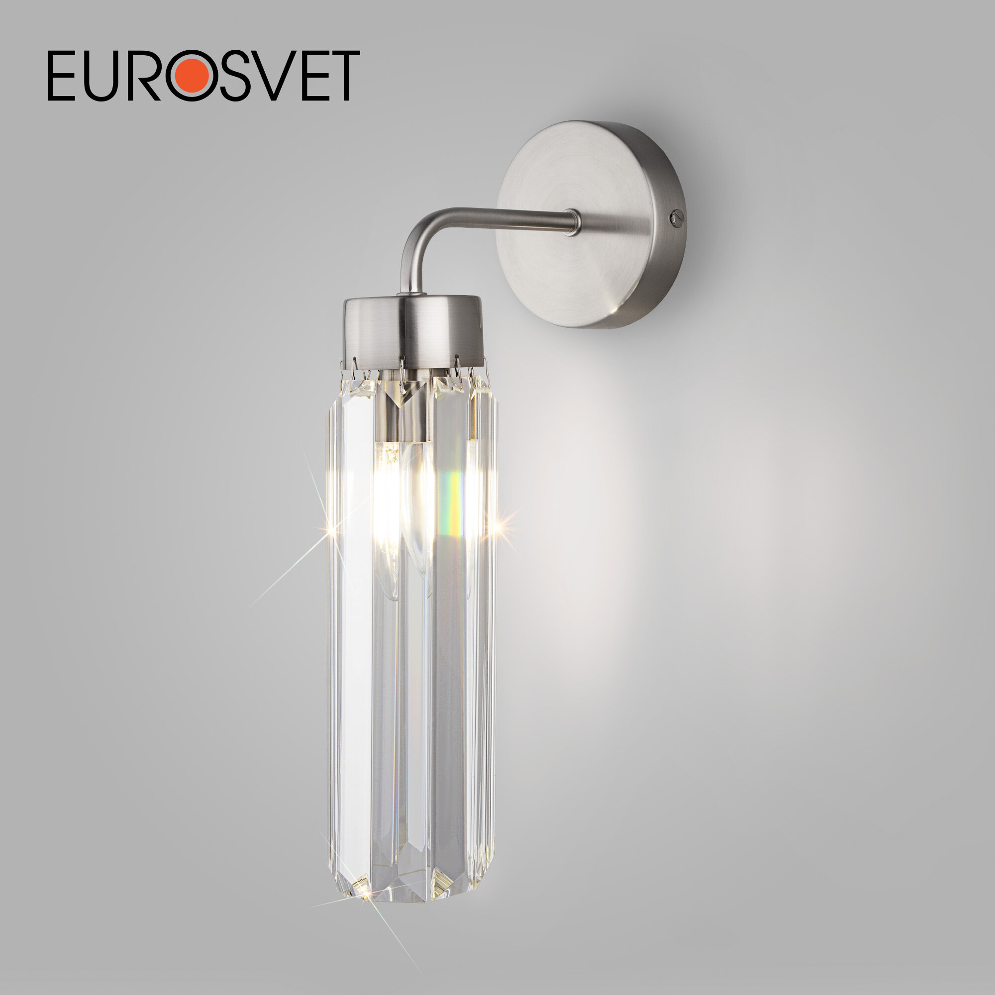 Бра / Настенный светильник Eurosvet Gilian 60163/1, E14, 60 Вт, цвет никель