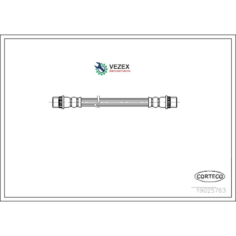 CORTECO 19025763 Тормозной шланг задний (200mm)