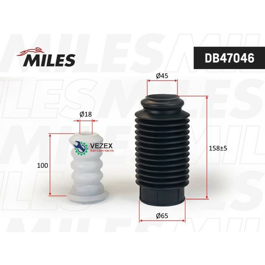 MILES DB47046 Пыльник + отбойник на 1 амортизатор задний DB47046