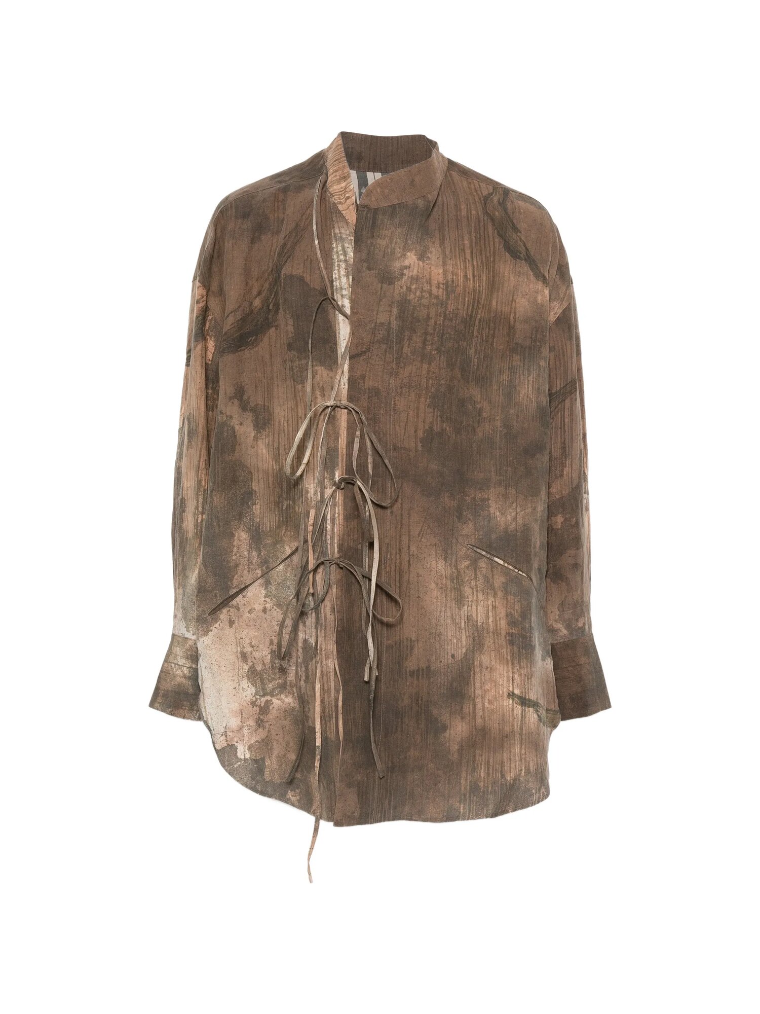 Куртка Abstract-print tie-fastening jacket