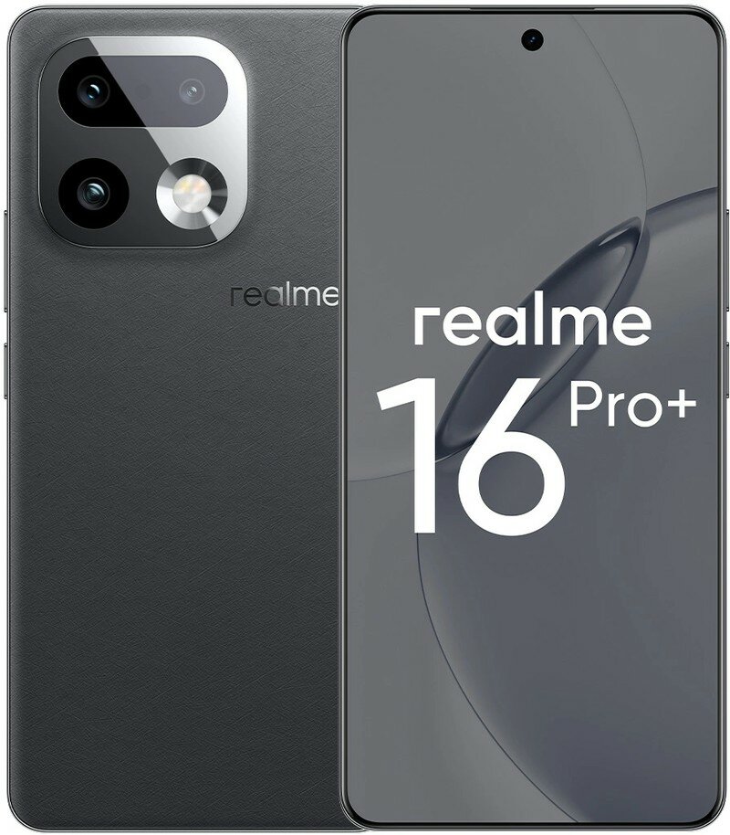 6.8" Смартфон REALME 16 Pro+ 8/256Gb, RMX5131, NFC, AMOLED, 144Гц, 7000мAч, серый