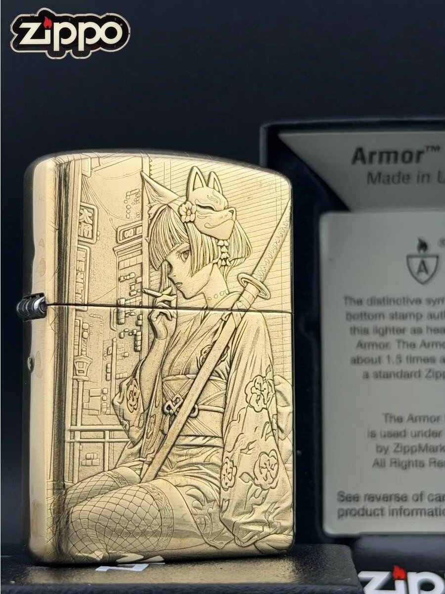 Зажигалка zippo armor Tokyo Katana