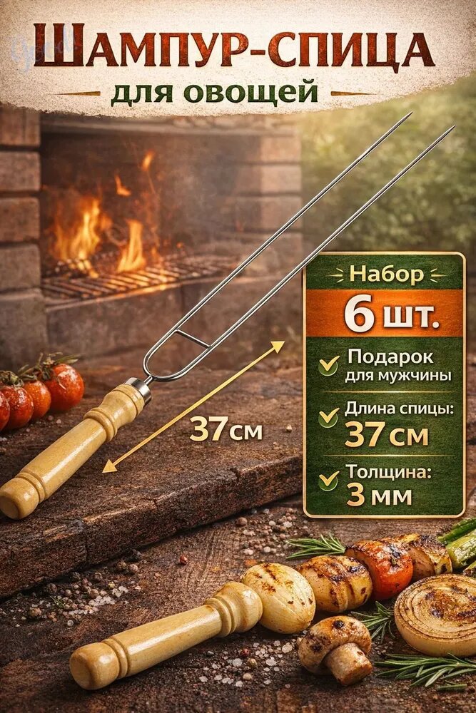 Мастер К. Шампур 37.00 см, 6 шт