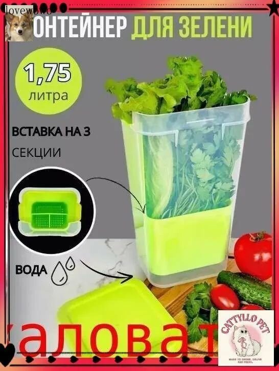 Многофункциональный кухонный холодильник для хранения свежих овощей, прозрачное пластиковое устройство для хранения, 1,75 литра