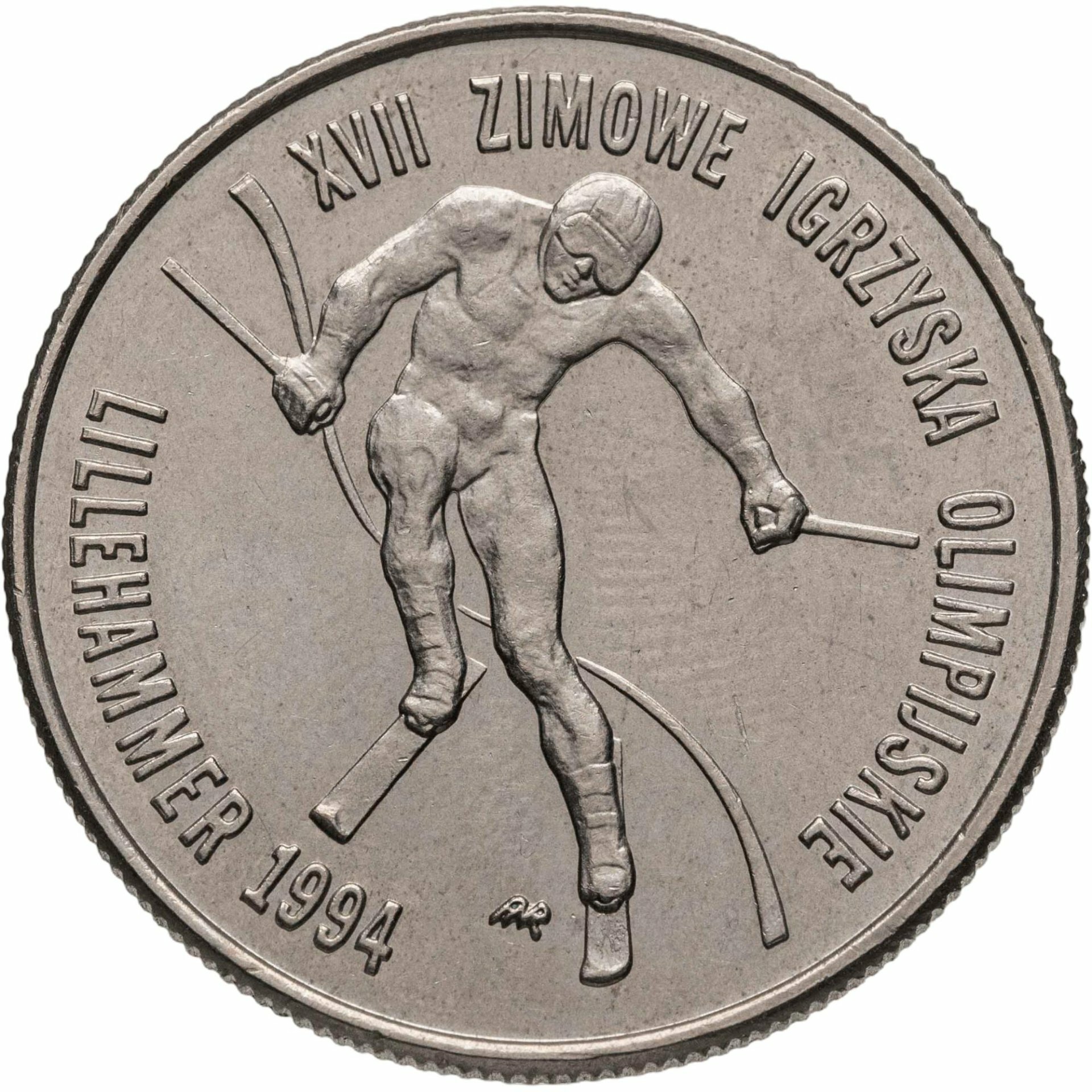 Польша 20000 злотых zlotych 1993 XVII зимние Олимпийские Игры, Лиллехаммер 1994, Мельхиор медь-никель, в сохранности UNC