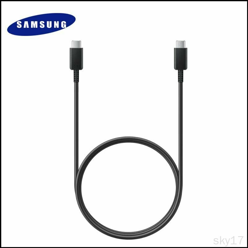 Кабель для быстрой зарядки телефона Samsung USB Type-C to USB Type-C, 5A, 1 м, черный ep-dn975