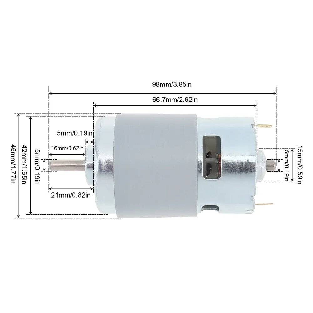 775 DC 24V 12000RPM большой крутящий момент микромотор с двойным шарикоподшипником для электроинструментов
