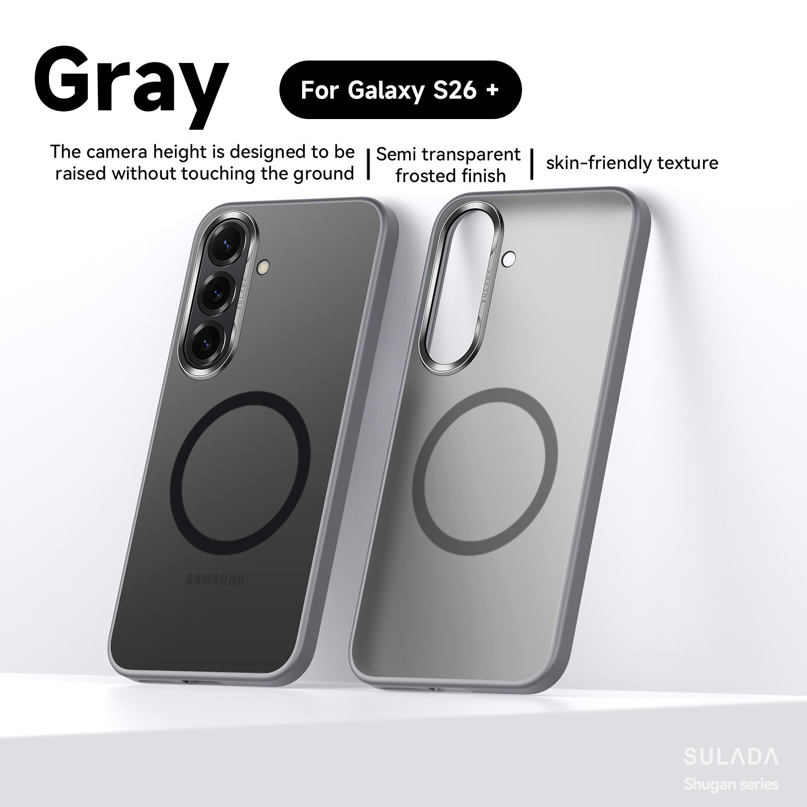 Чехол Для Samsung Galaxy S26 Plus / Самсунг Галакси S26+, soft touch, чехол-кардиомонитор, поликарбонат (PC), защита камеры, ударопрочный, усиленные углы, Samsung, Samsung Galaxy S26 Plus, gray,
