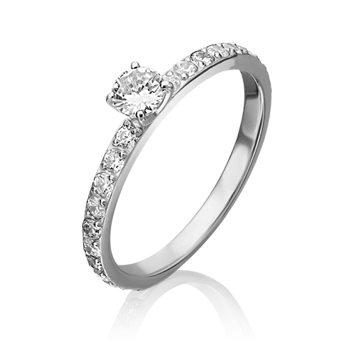 Кольцо, серебро, 925 проба, фианит