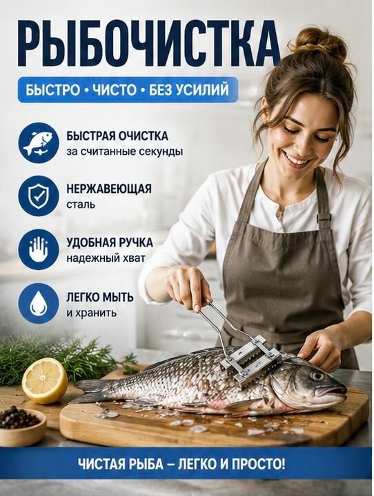 Рыбочистка профессиональная, нож для чистки рыбы от чешуи, скребок для чистки рыбы