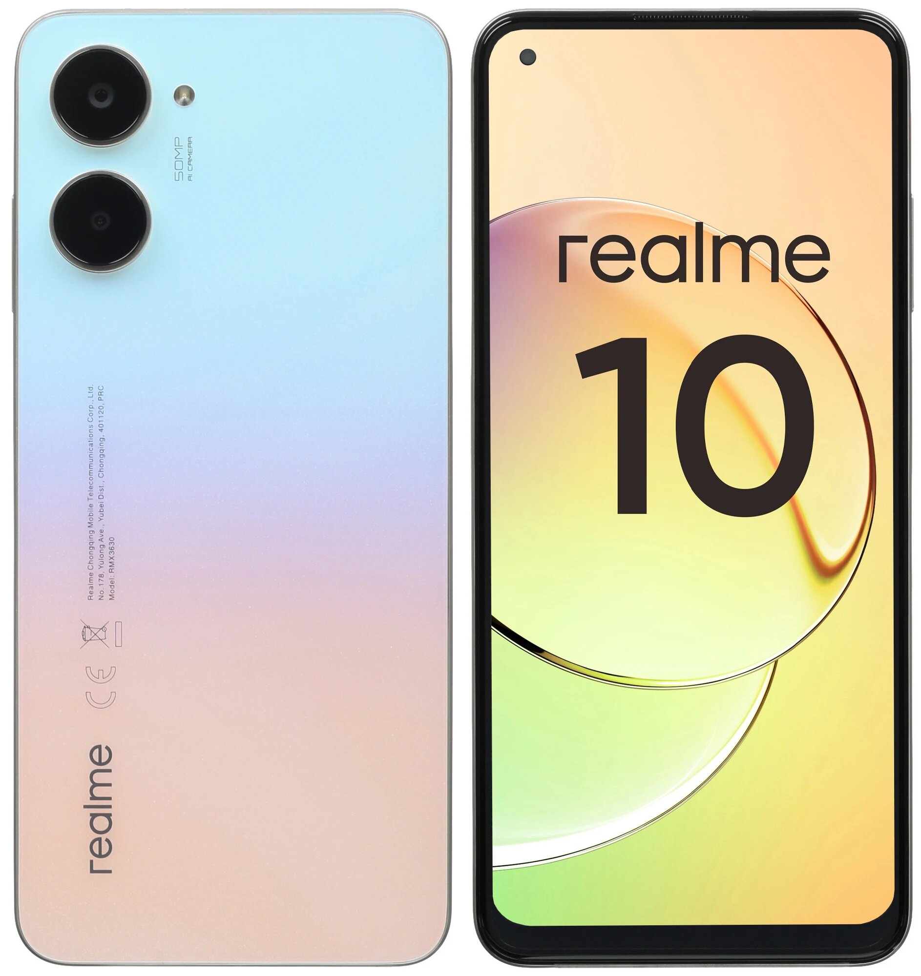 Смартфон REALME 10 8/128ГБ, Белый (CLASH WHITE)