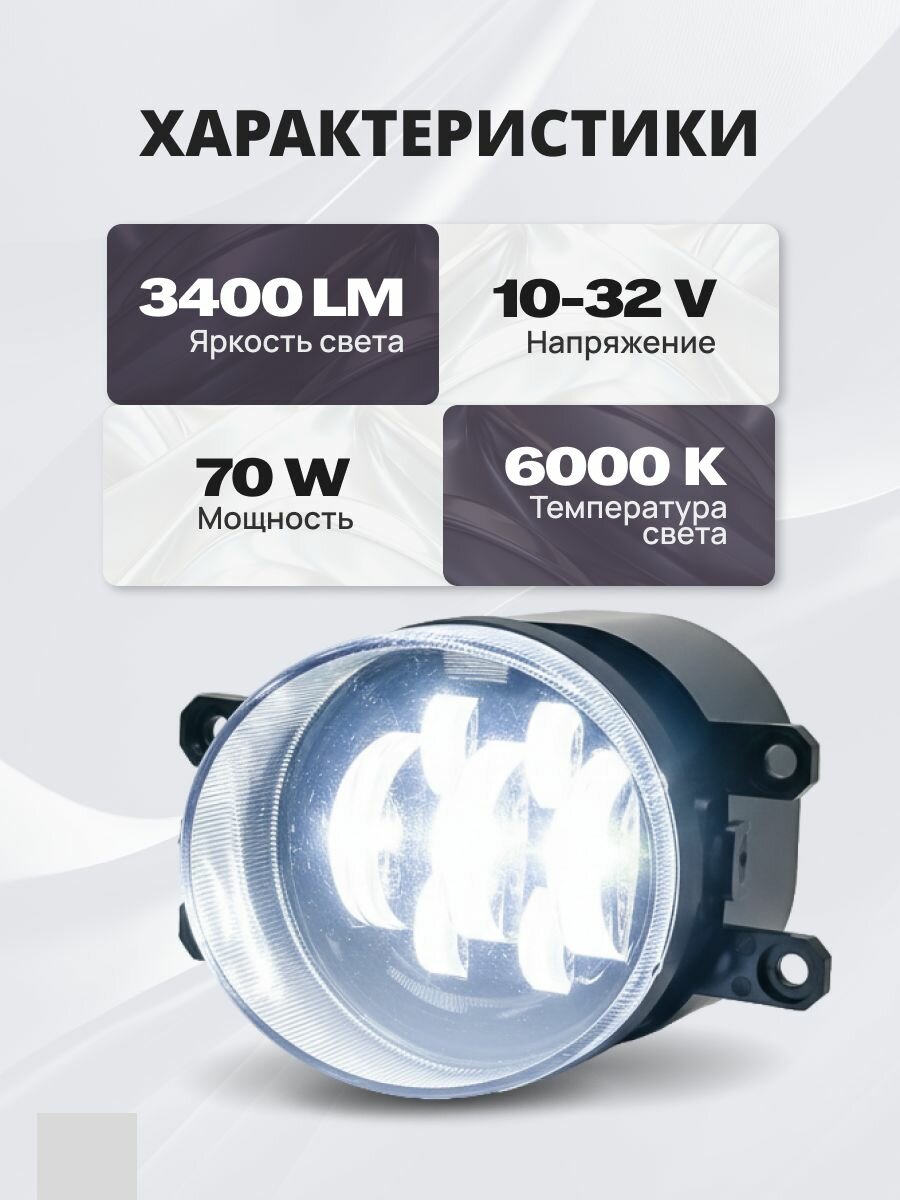 Противотуманные фары Toyota, Led птф тойота королла 150, противотуманки светодиодные для Тойота Ленд Крузер / Приус / Альфард / Лексус LX / Лексус ES др. 70W