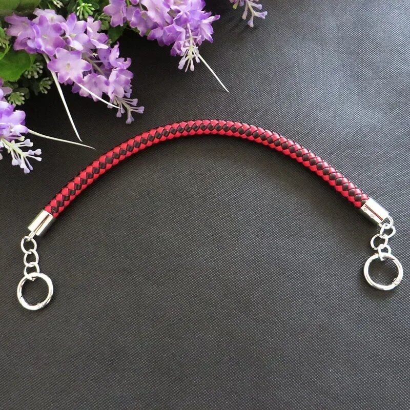 Кожаный плечевой ремень для сумки, 50см, BlackRed