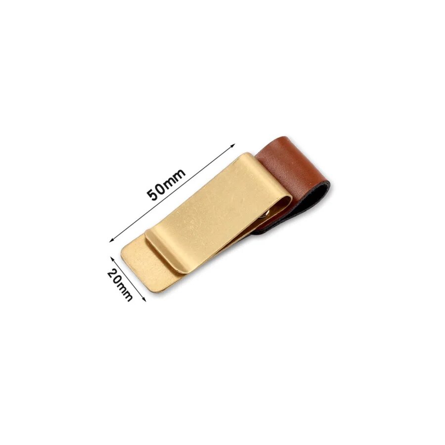 Кожаный зажим STONEGO для бумаг Коричневый, Golden and brown