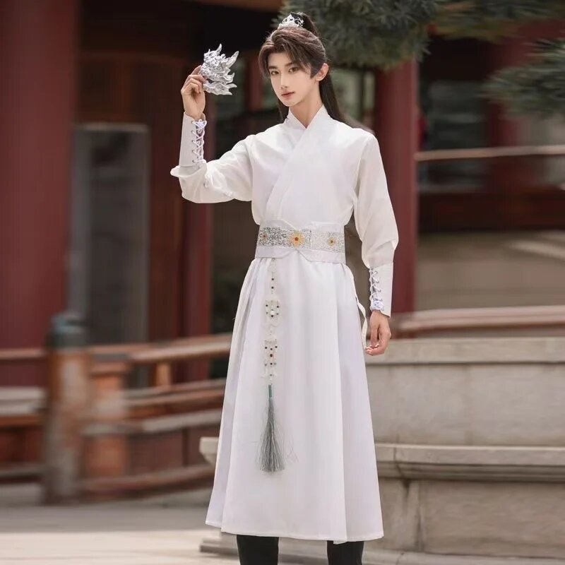 Мужской белый ханьфу L, белый robe set
