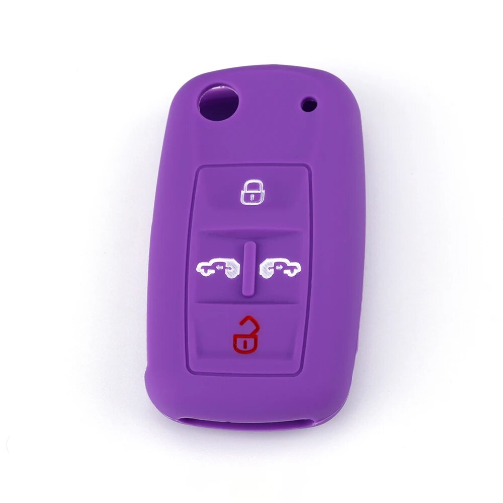 Силиконовый чехол для ключей VW Volkswagen Purple, 4 кнопки