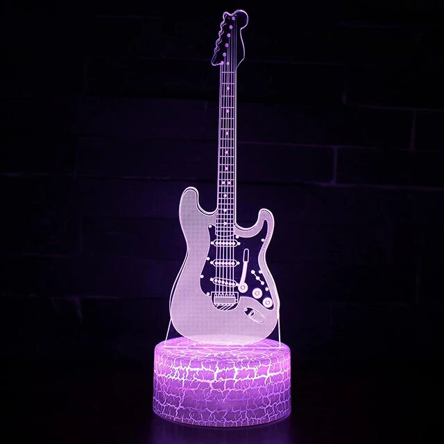 3D лампа-гитара 7 цветов Lava Lamp Base, 16 color with remote