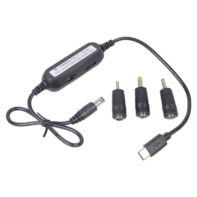 USB C 5 В до 1,2 В 3 В 4,5 В 6 В 7,5 В 9 В 12 В 2,5 мм/3,5 мм/4,0 мм/5,5 мм Регулируемое напряжение Кабель со светодиодным дисплеем для игрушек