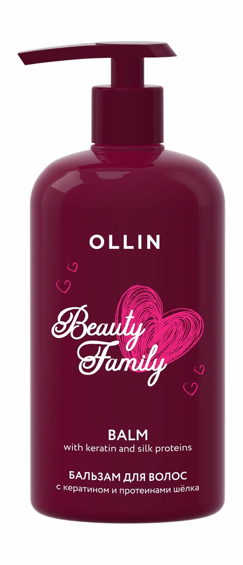 OLLIN PROFESSIONAL Бальзам для волос с кератином и протеинами шелка OLLIN Beauty Family, 500 мл