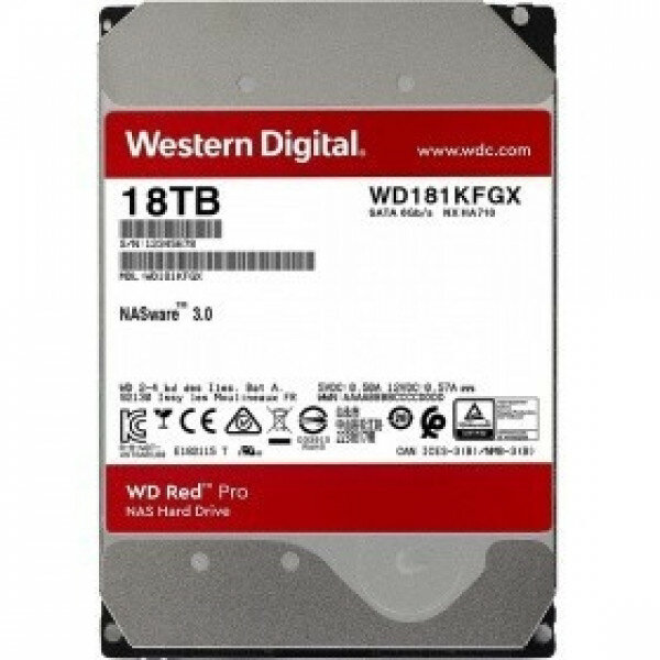 Жесткий диск 18TB WD Red Pro (WD181KFGX) Serial ATA III, 7200- rpm,512Mb, 3.5"