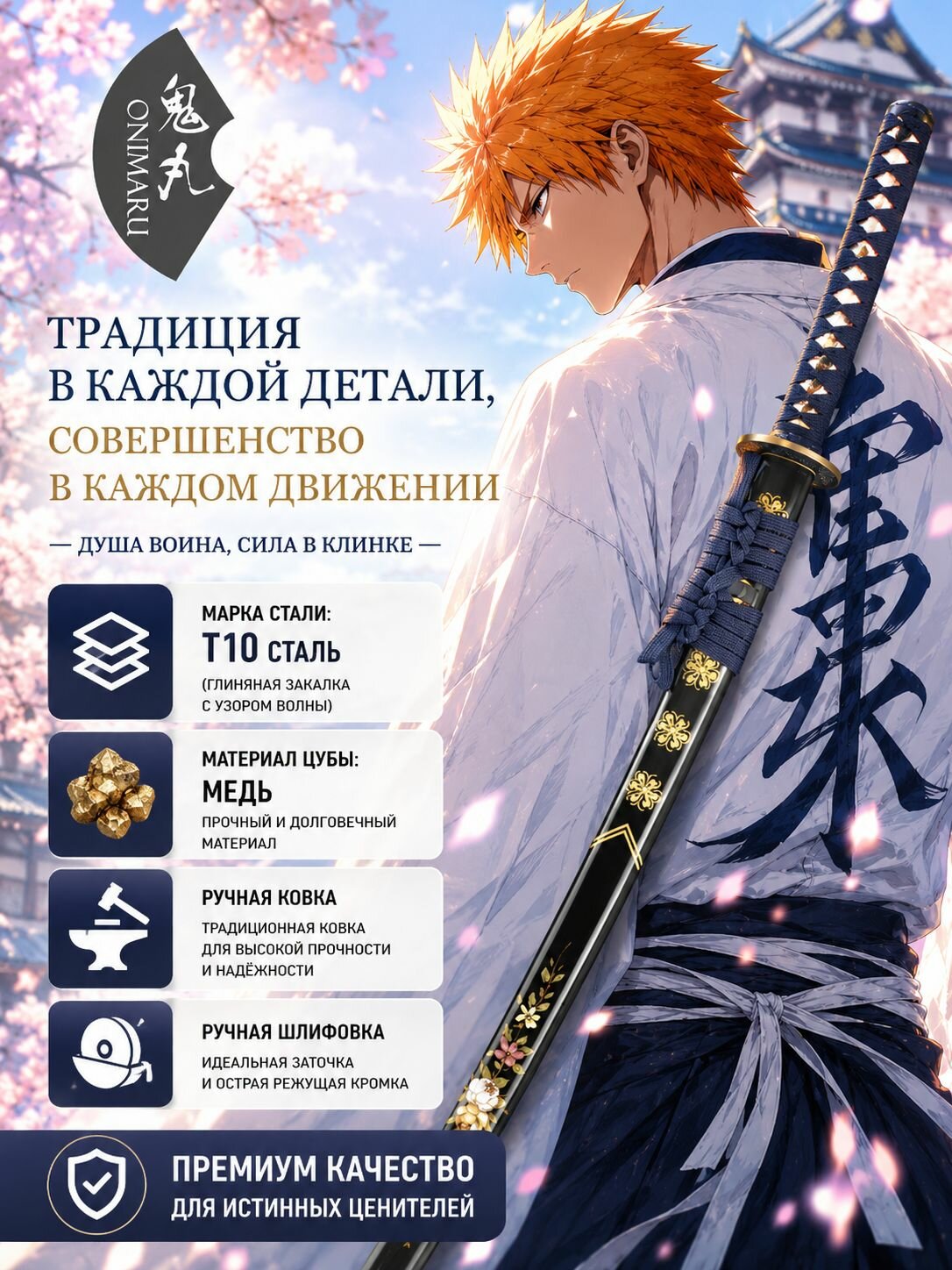 Катана, ковка вручную, Для коллекции, Катана для Иайдо, Тренировочная, декоративная, Для интерьера