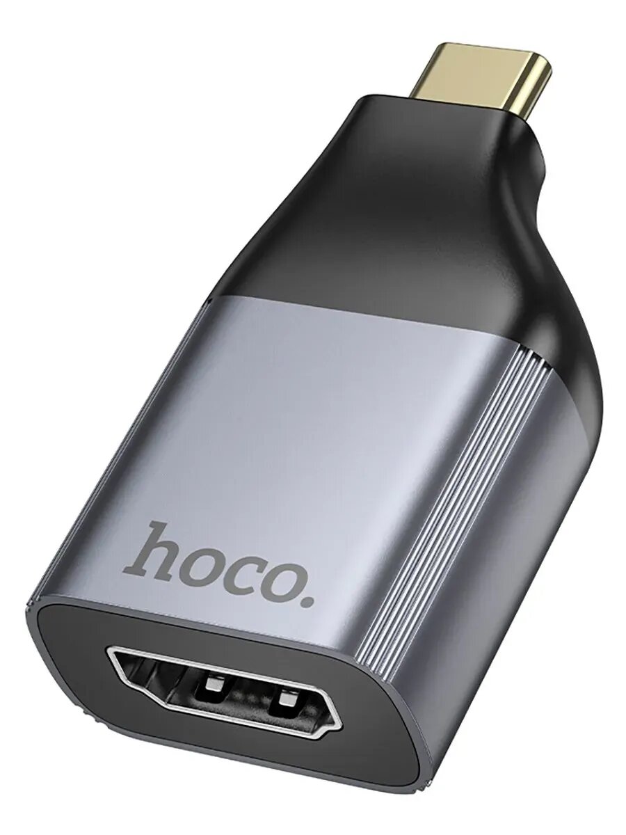 Адаптер Hoco UA33 Type-C папа - HDMI мама, OTG, серый (переходник для монитора, проектора или телевизора)