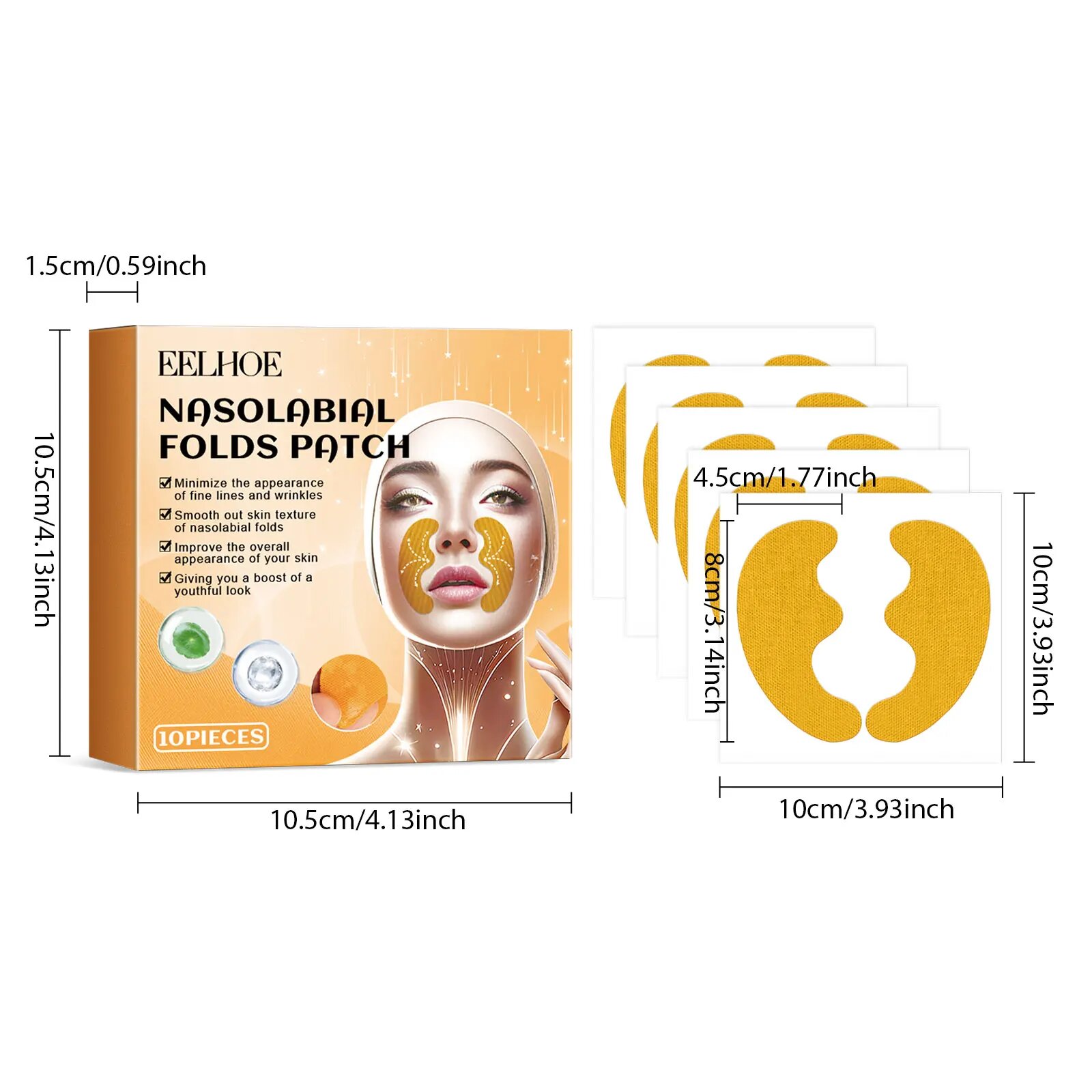 Гелевые патчи Eelhoe для лица с коллагеном Nasolabial Patch